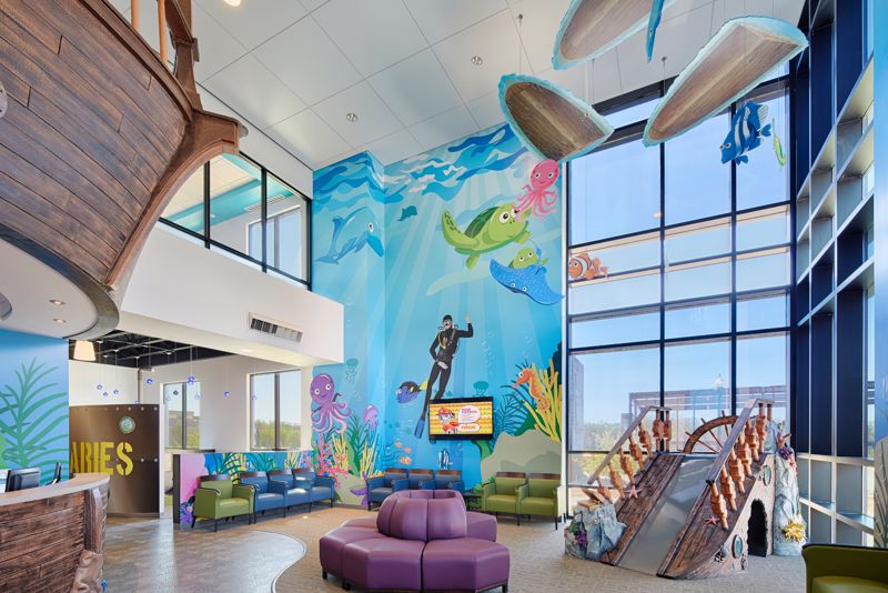 Dentistry for Children's Ocean-Themed Lobby with Murals